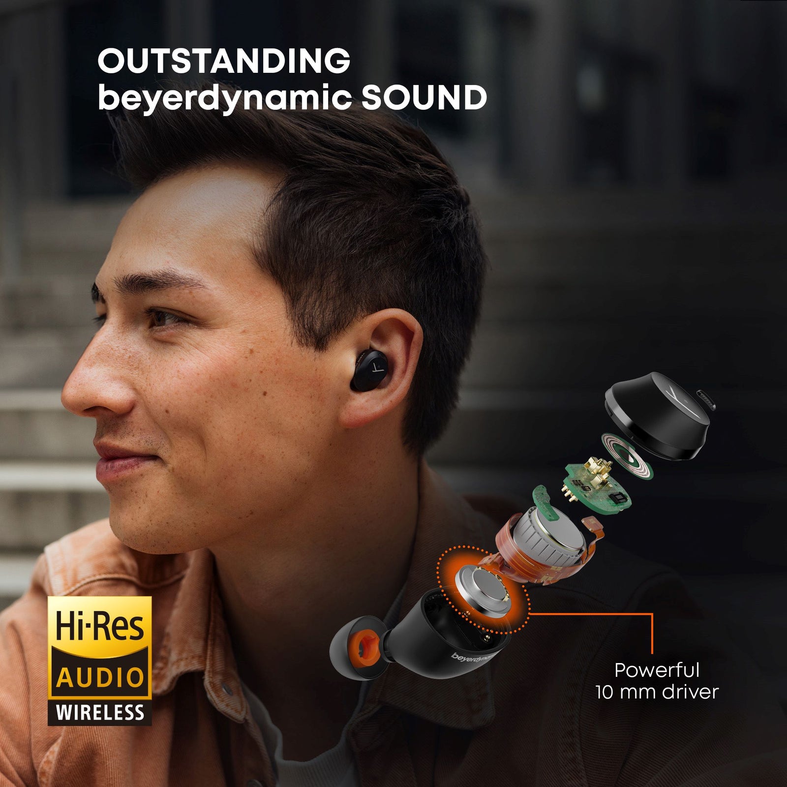 AMIRON 300 Hi-Res Audio - Active Noise Cancellation (ANC). Black